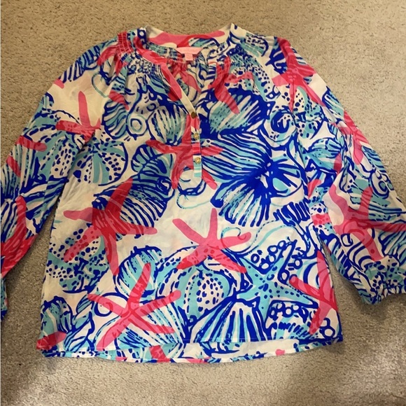 Lilly Pulitzer | Tops | Lilly Pulitzer She She Shells Blouse | Poshmark